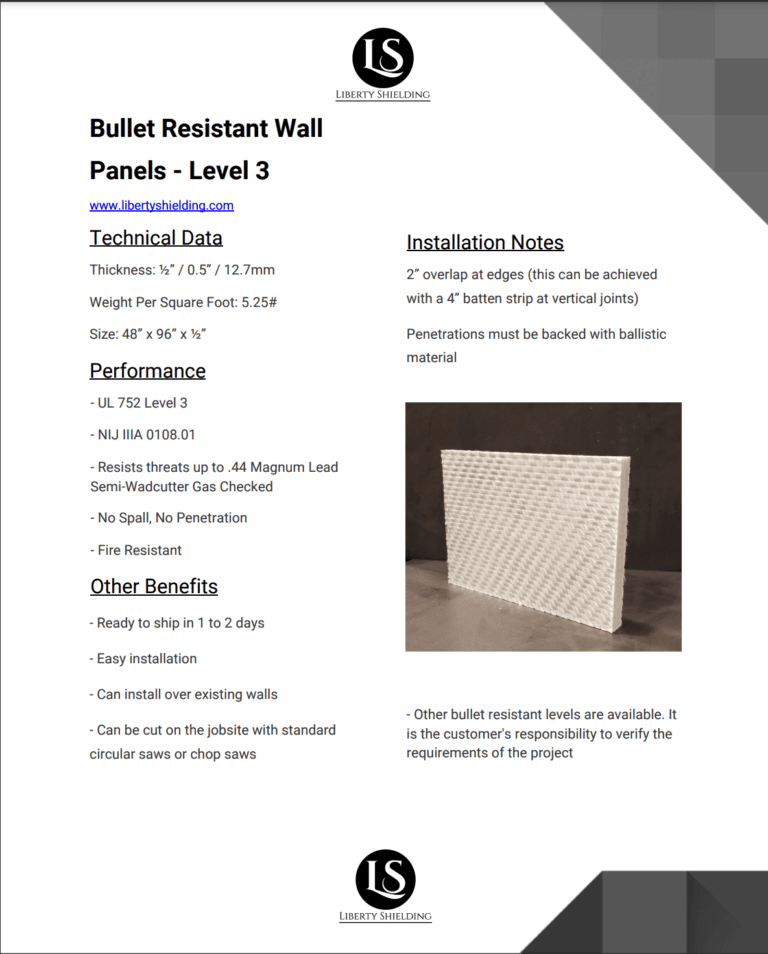 Bullet Resistant Wall Panels | Bullet Proof Drywall | Liberty Shielding